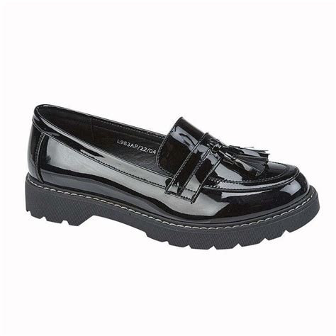 Women Boulevard Black Patent Pu Toggle Loafer Tpr Sole Ebay Womens