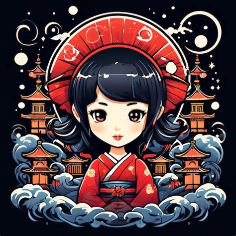 Premium Vector Vector Illustration Of A Girl In Kimono Vector
