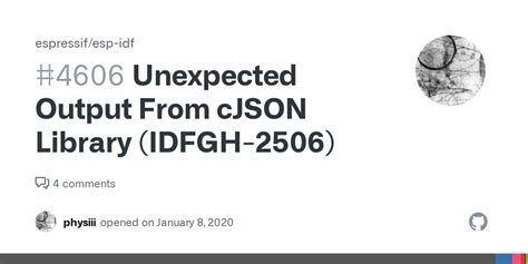 Unexpected Output From CJSON Library IDFGH Issue Espressif Esp Idf GitHub