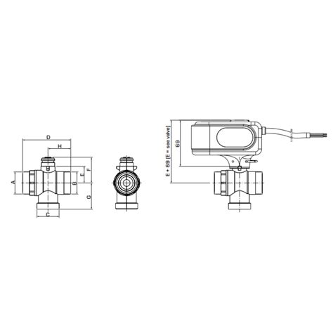 Esbe Mba132 3 Way Motorised Diverter Valve 133 Kvs