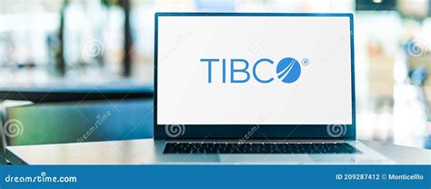 Laptop Computer Displaying Logo Of Tibco Software Editorial Photography