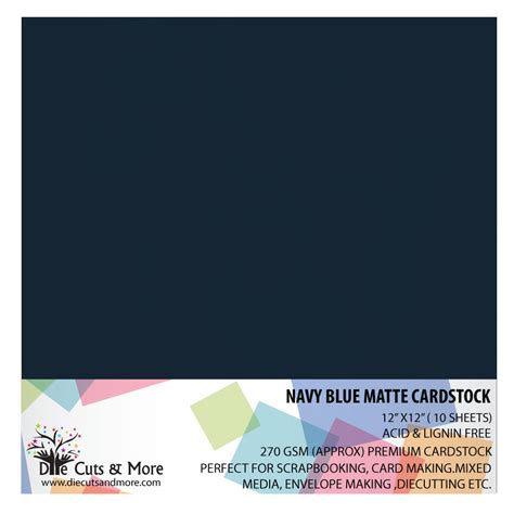 Navy Blue Matte Cardstock Die Cuts And More