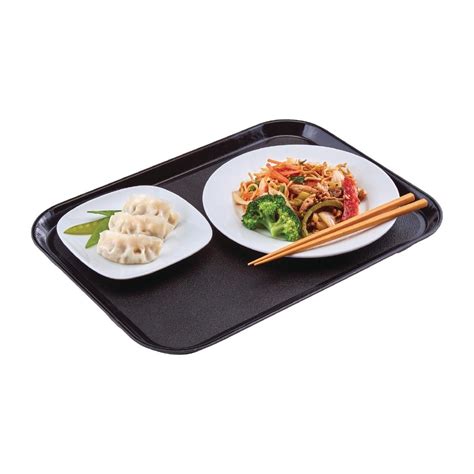 Cambro Epictread Fibreglass Rectangular Anti Slip Tray Black 350mm