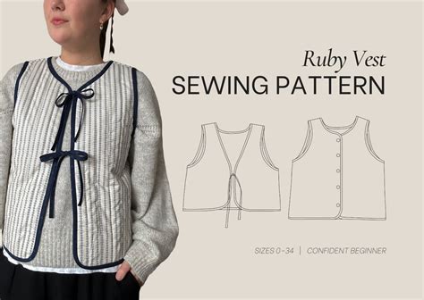 Ruby Vest Pdf Sewing Pattern Size Inclusive 0 34 Beginner Friendly