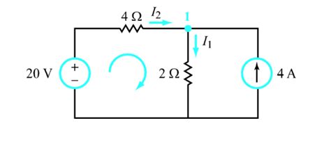 solved apply kcl and kvl to find i1 and i2 in the circuit