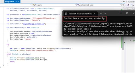 microsoft entra id using graph api inviting external user fails with