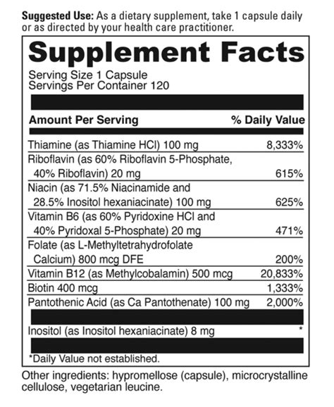 B Plex Plus 120 Veg Capsules Doctors Nutrition