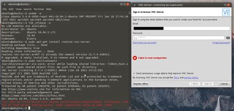 vnc server licensing failed to read configuration realvnc help center