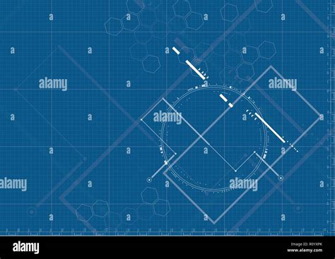 Technological Interface Future Systematic Blueprint Abstract Background Vector Design Stock