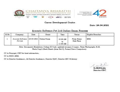 acuvate software pvt ltd online exam placement circular on 24 04 2021 pdf