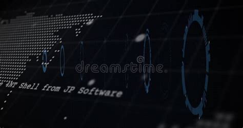 Translucent Blue Hud Graphic Pulsing And Rotating Spawning Rings Merging And Visualizing Data