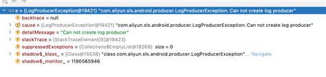 Comaliyunslsandroidproducerlogproducerexception Can Not Create