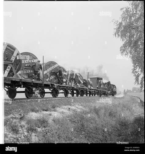Cable Output Train Plusing Telecommunications In The Embankment Before