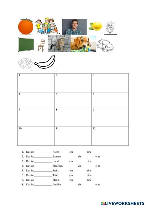 Ein Oder Eine Free Interactive Worksheets 7299894