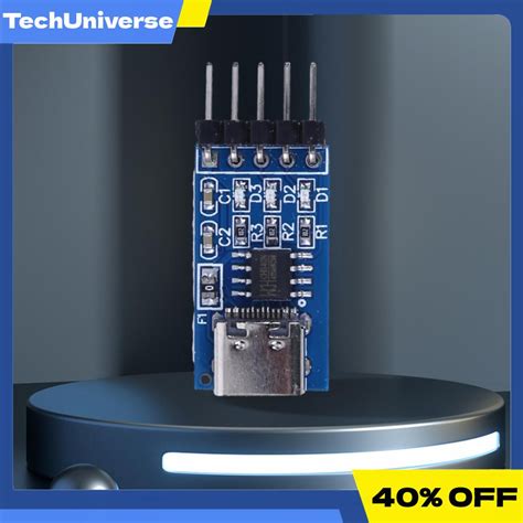 โมดูลอัพเกรด สายแปรงดาวน์โหลด Type C เป็น Ttl Serial Port Ch340n 5 Pins