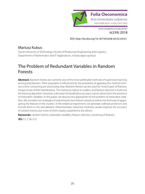 The Problem Of Redundant Variables Pdf Cluster Analysis