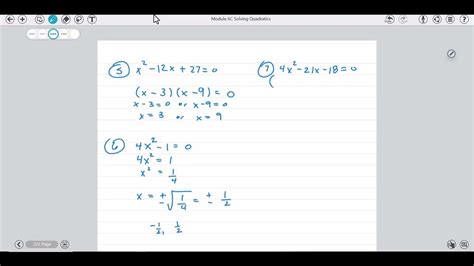 Solving Quadratic Equations With Facotring Part Ii Youtube