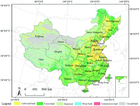 Present Land Use Map Of China In 2015 Data Source Resource And