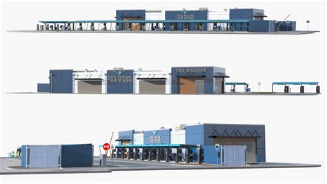 Total Package Car Wash Building Model Turbosquid 2059824