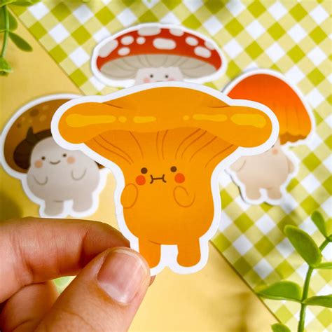 Mushroom Vinyl Sticker Pack Cute Mushroom Stickers Etsy