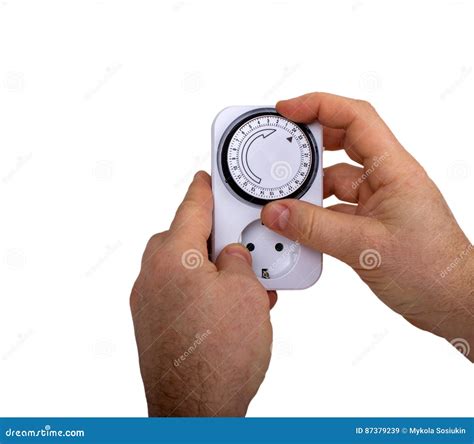 Timer Adjusting Man Stock Image Image Of Closeup Adapter 87379239