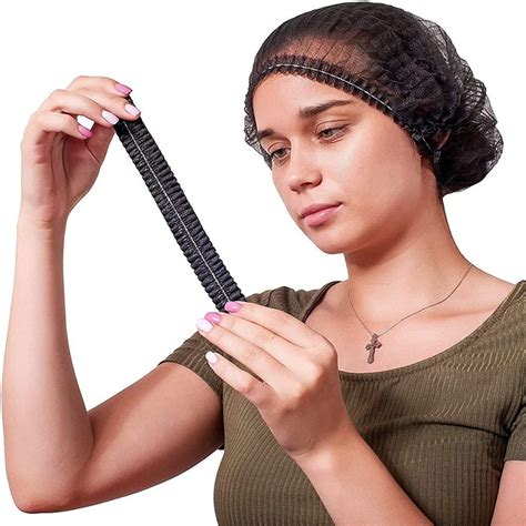 Badu Bg 100 опаковки 21 еднократни нетъкани шапки за еднократна употреба Еластична мрежа за