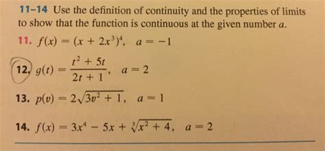 Solved 11 14 Use The Definition Of Continuity And The Chegg Com