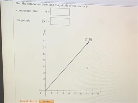Solved Component Form Magnitude Chegg