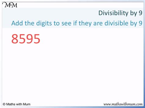 how to tell if a number is divisible by 9 maths with mum