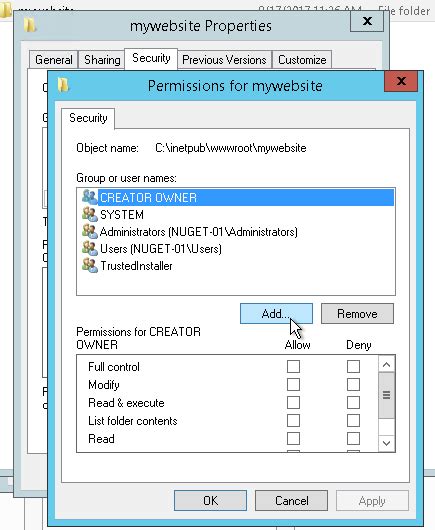 IIS How To Set Folder Rights For A Web Application Alex Domenici NET
