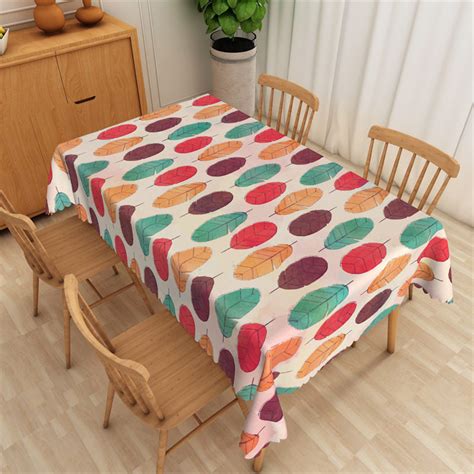 Colorful Leaves Pattern Step And Repeat Tablecloth Lofaris