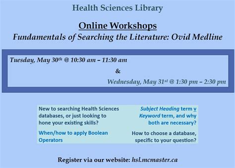 Winter Workshops Health Sciences Library