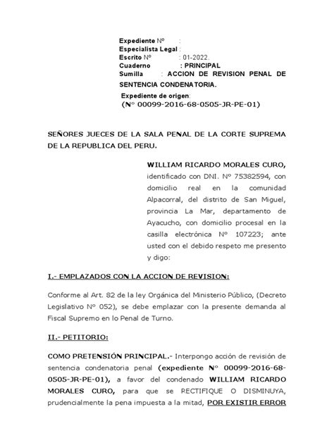 Recurso De Revision Pdf Sentencia Ley Derecho Penal