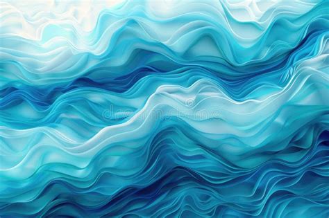Abstract Blue And Green Marbled Waves With A Calming And Oceanic Aesthetic Featuring Fluid Flow