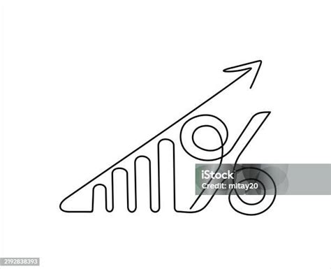 이자율 연속선 퍼센트 기호 미니멀리스트 스타일의 한 선 그리기 할인의 개념 비즈니스 판매 마케팅 상업 투자 세금 경제 등 0명에 대한 스톡 벡터 아트 및 기타 이미지