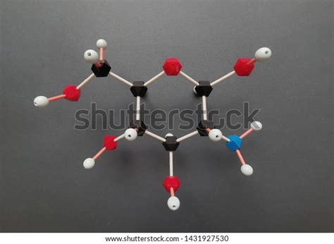 Molecular Structure Model Glucosamine Molecule Blackc 스톡 사진 1431927530