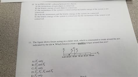 Solved 10 In An Inelastic Collision Between Two Objects A