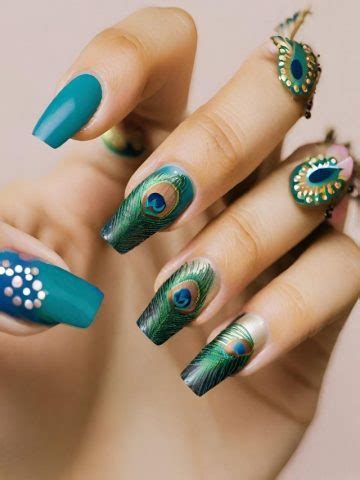 155 Creative Peacock Nail Designs And Ideas To Try