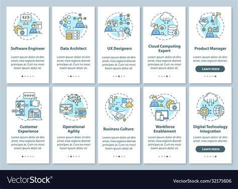 Digital Transformation Onboarding Mobile App Page Vector Image