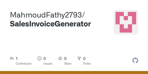 Github Mahmoudfathy Salesinvoicegenerator