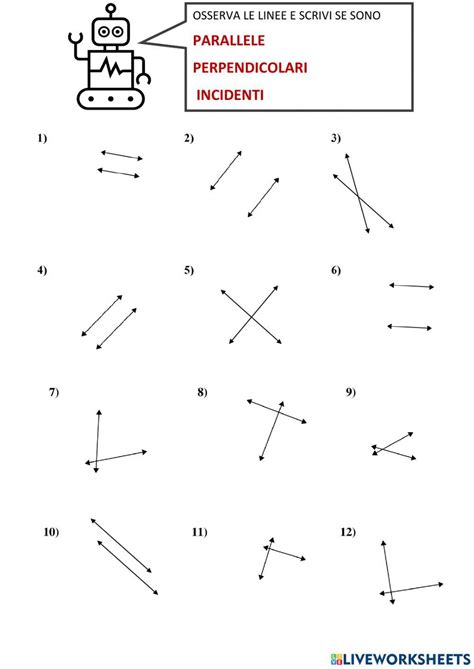 Classifica Linee Worksheet Live Worksheets