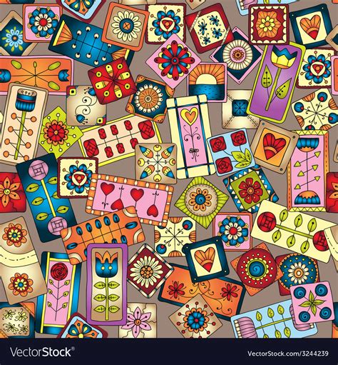 Geometric Seamless Patchwork Style Pattern Vector Image