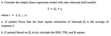 Solved Consider The Simple Linear Regression Model With Chegg