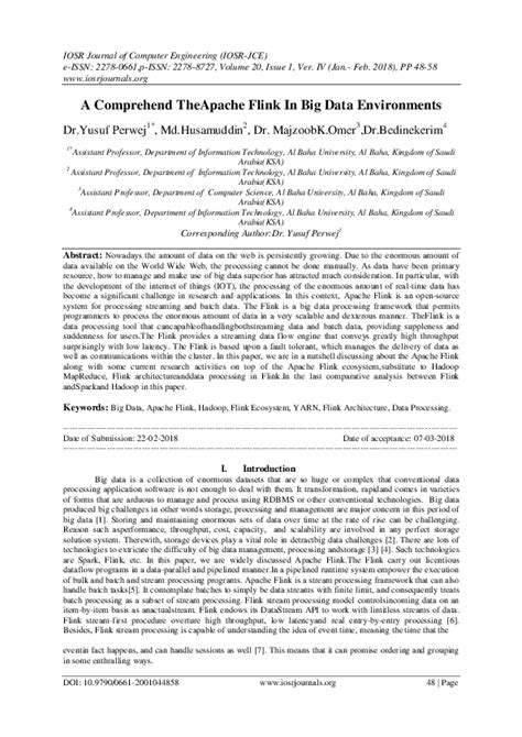 Pdf A Comprehend The Apache Flink In Big Data Environments