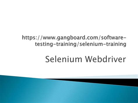 Ppt Selenium Webdriver Powerpoint Presentation Free Download Id8299456