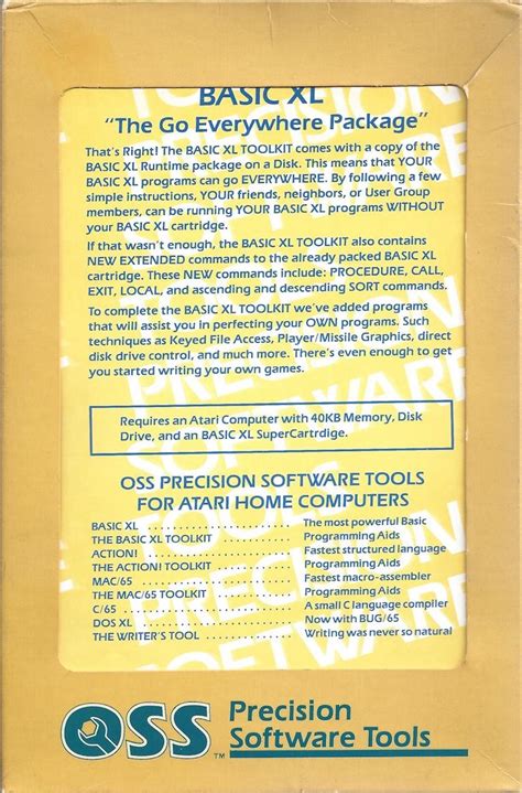 Atari 400 800 Xl Xe Basic Xl Toolkit The Scans Dump Download Screenshots Ads Videos