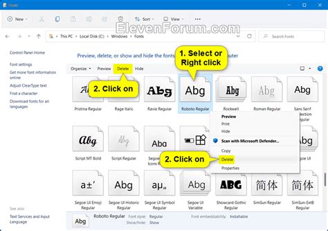 Uninstall Fonts In Windows Windows Forum