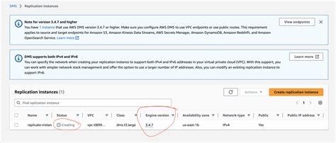 Bug In Aws Dms Service While Creating The Replication Instance Aws Re