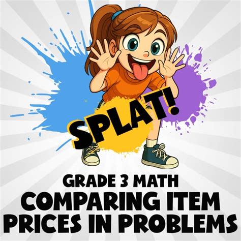 Comparing Item Prices In Problems Splat Math Game No Prep Grade 3 Review