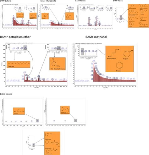 Gc Ms Chromatogram Of Bacillus Spp Bamr Comparing Extracts Using Download Scientific Diagram